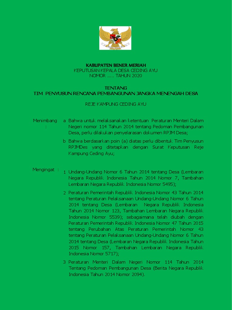 Tim Penyusun RPJM Desa Ceding Ayu | PDF