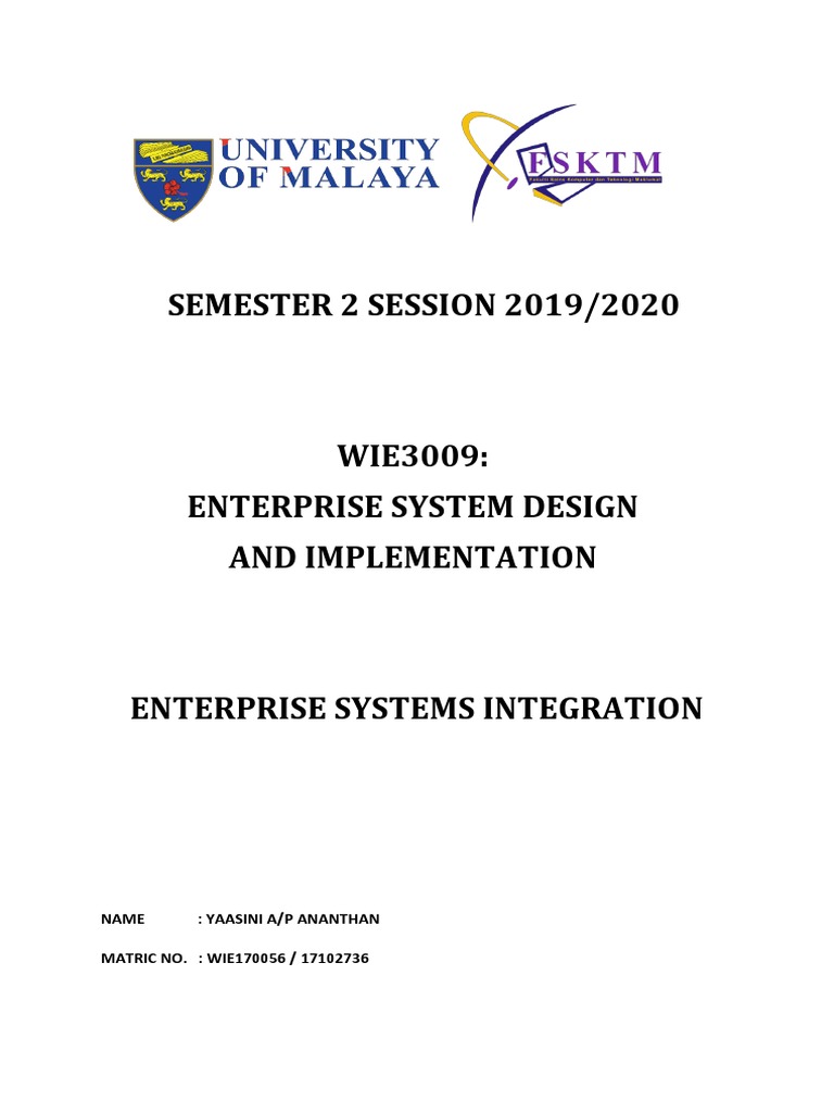 Enterprise Systems Integration WIE170056 | PDF | Enterprise Resource ...