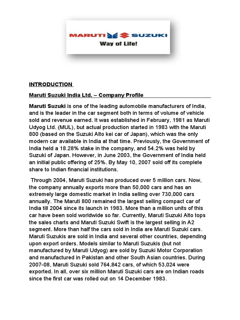 Mini Project Maruti | PDF