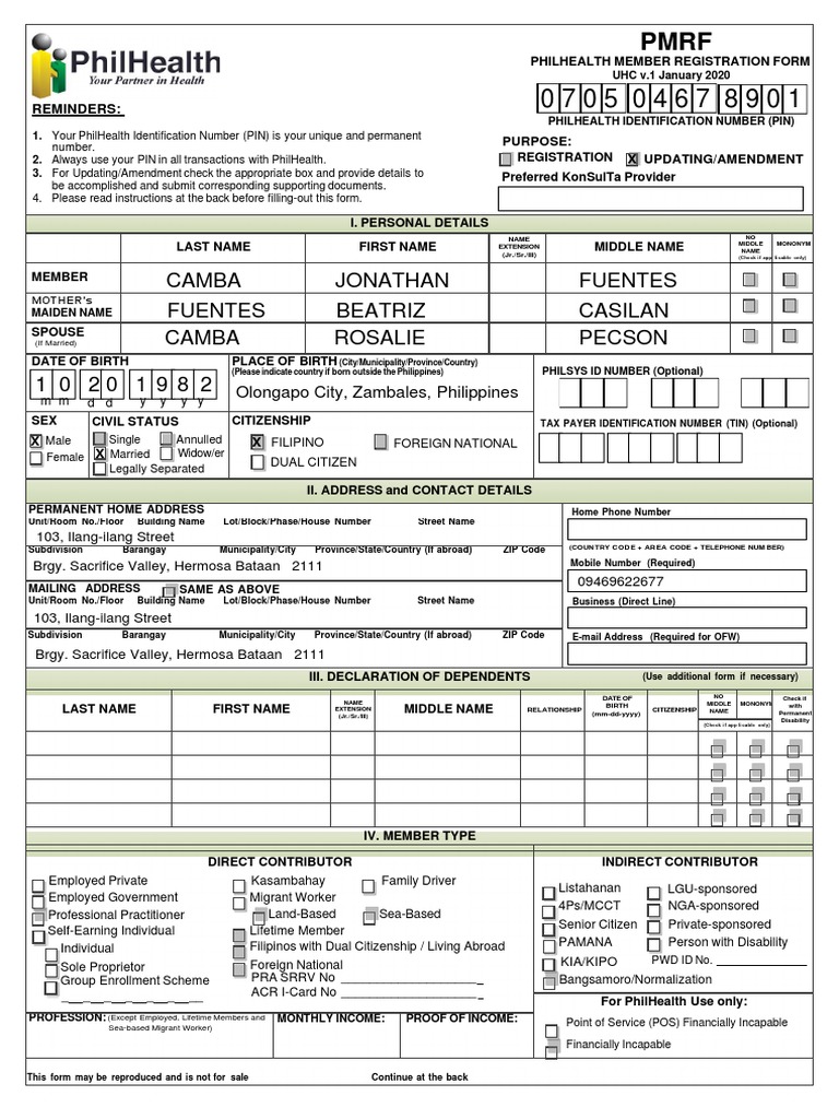 PMRF 012020 | PDF | Identity Document | Birth Certificate