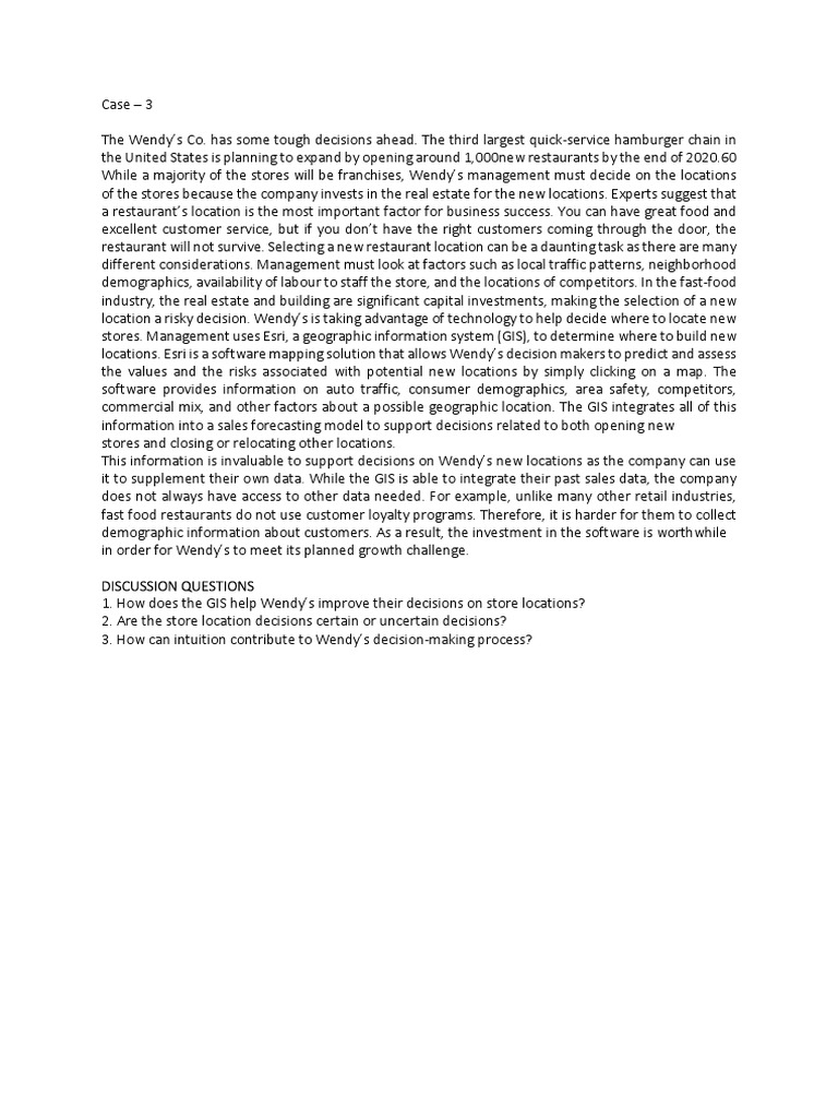 Case Study 4 - Where To Locate Next | PDF