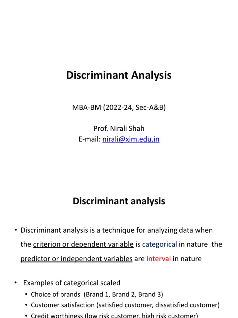 Discriminant Analysis | PDF | Statistical Classification | Dependent And Independent Variables
