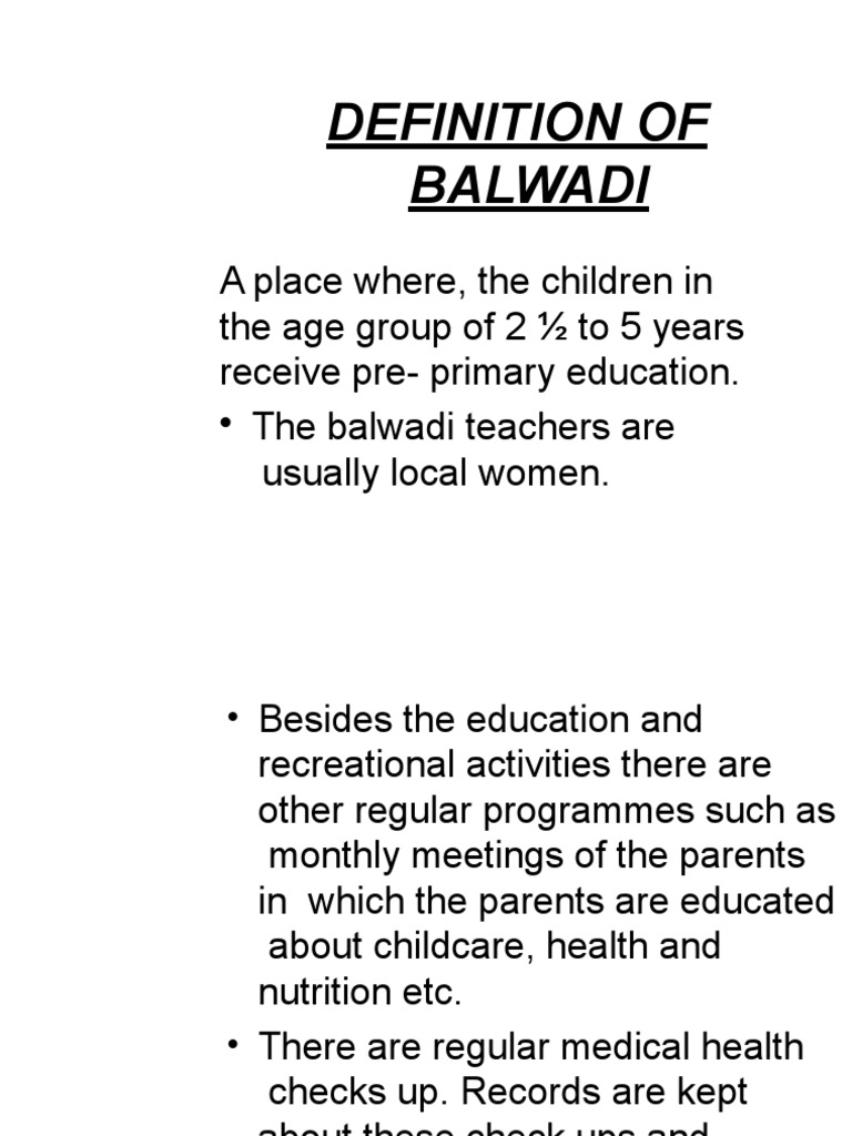 Balwadies | PDF