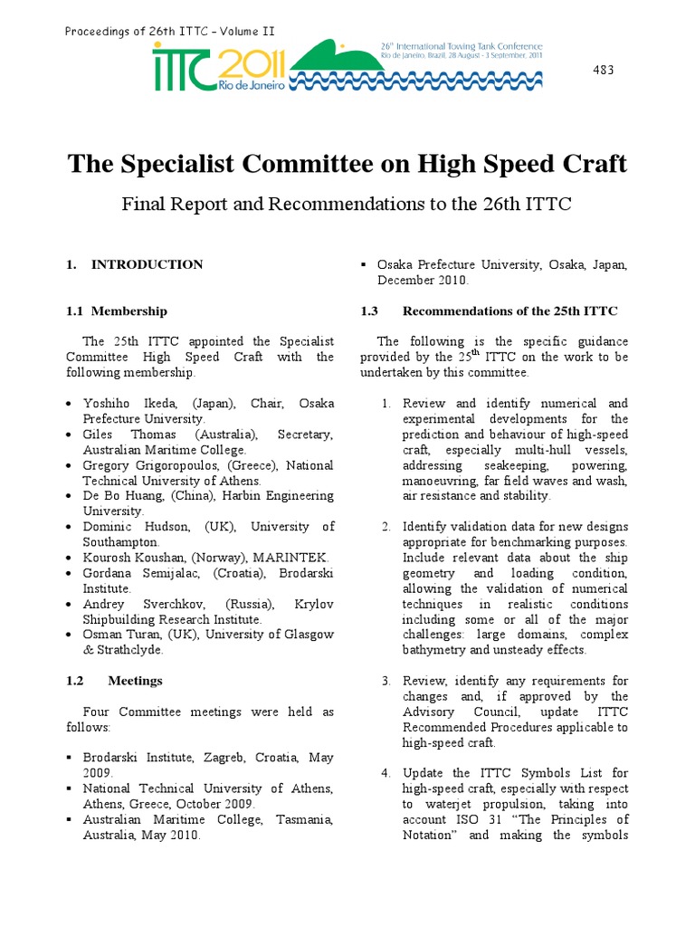 High-Speed Craft Committee Report | PDF