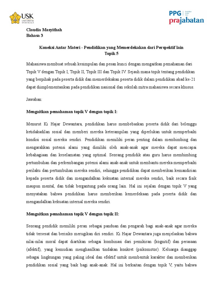 Koneksi Antar Materi T5 FPI | PDF