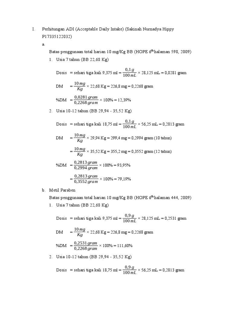 Perhitungan ADI | PDF