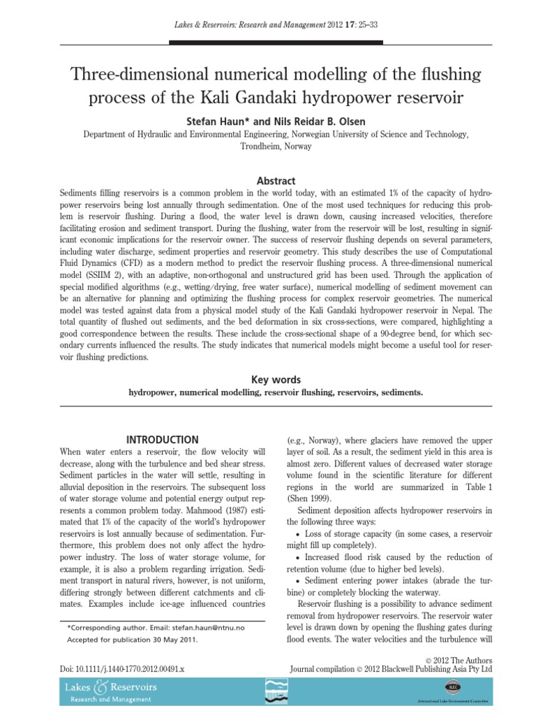 3D Modeling of Kali Gandaki Reservoir Flushing | PDF | Discharge ...