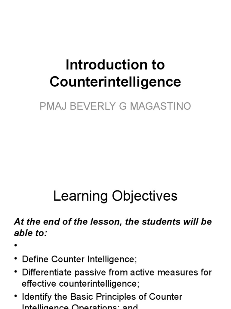PSBRC Module 5 - Intro To Counterintelligence | PDF