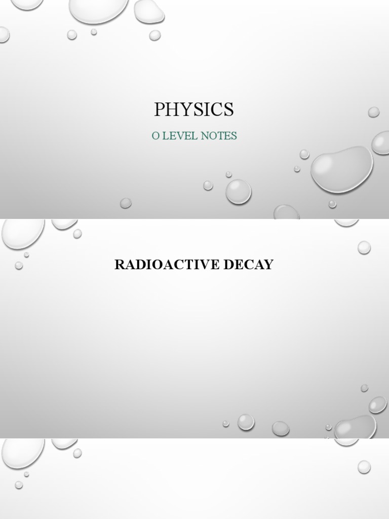 Physics: O Level Notes | PDF