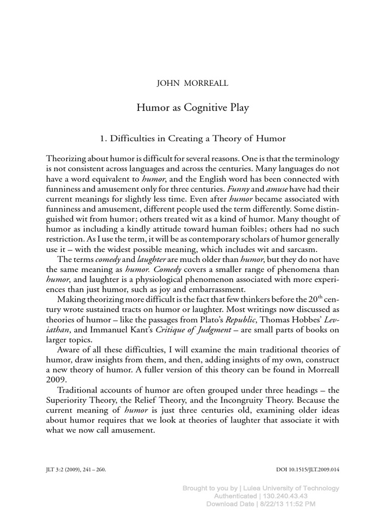 Humor Theories Explored | PDF | Laughter | Humour