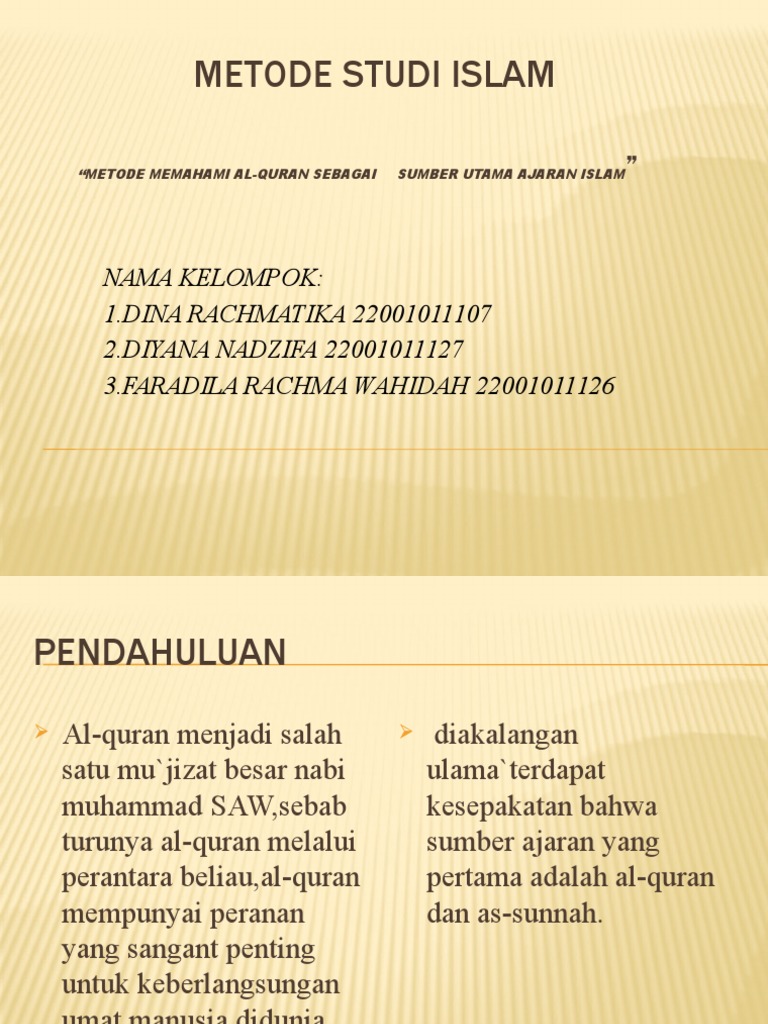 METODE STUDI ISLAM ppt | PDF