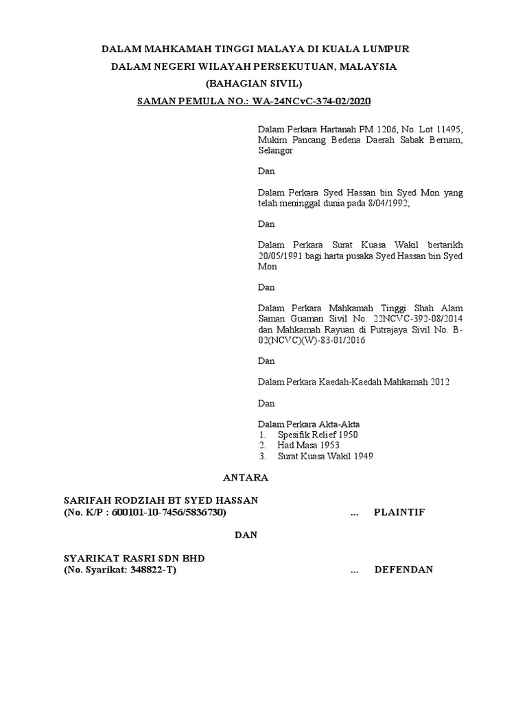 Notis Perlantikan Peguamcara | PDF