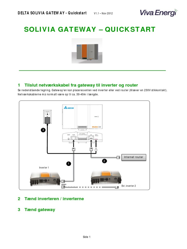 Delta Solivia Gateway - Quickstart V1-1 | PDF