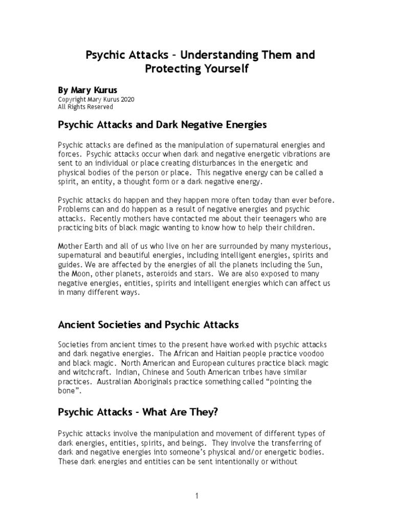 Psychic Attacks Understanding Them and Protecting Yourself | PDF