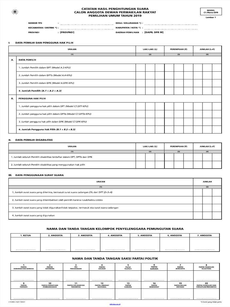 C1. Plano-DPR RI | PDF