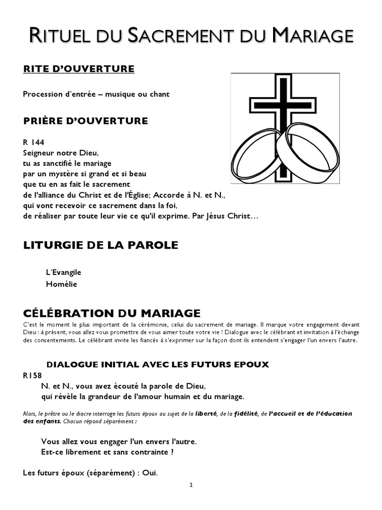 Rituel Du Sacrement Du Mariage | PDF