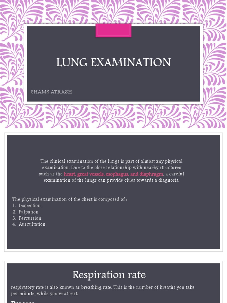Lung Examination | PDF | Respiratory Tract | Lung