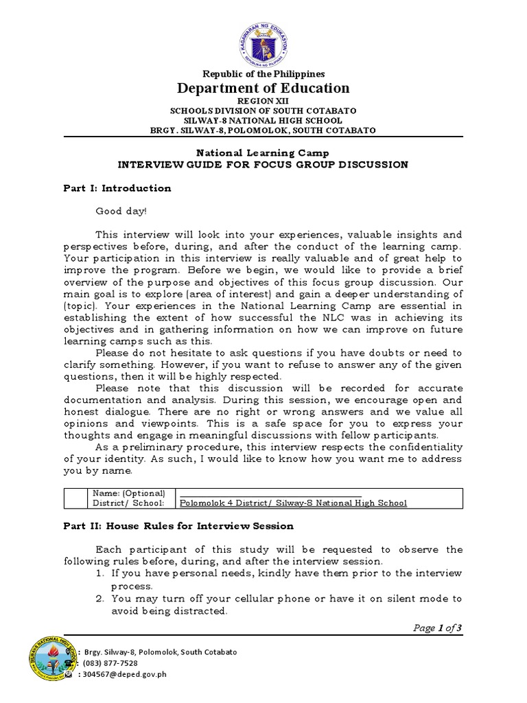 NLC FGD, Interview | Download Free PDF | Focus Group | Cognition