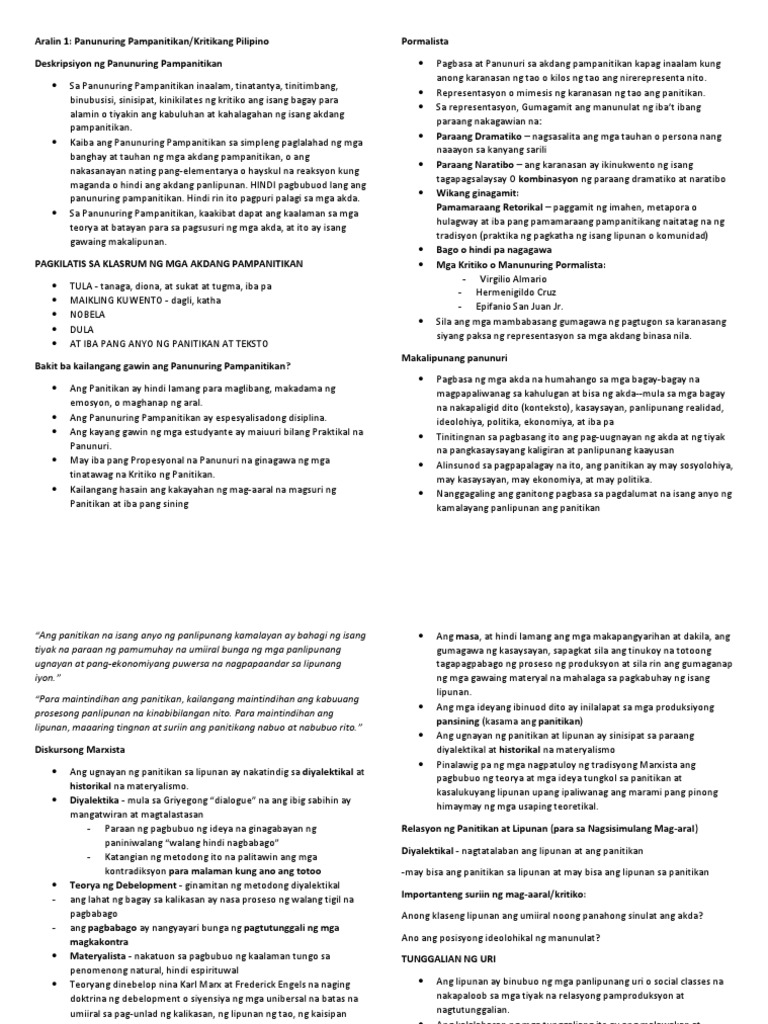 Aralin 1 3 Panitikan | PDF
