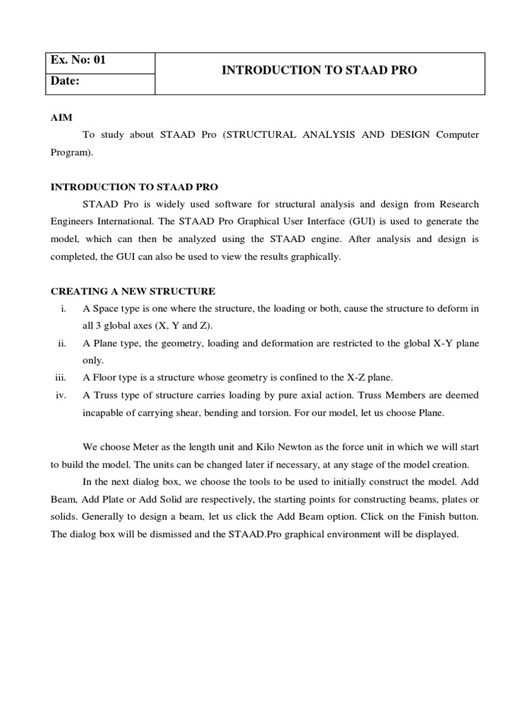 3. STAAD Pro Record - Experiments | PDF