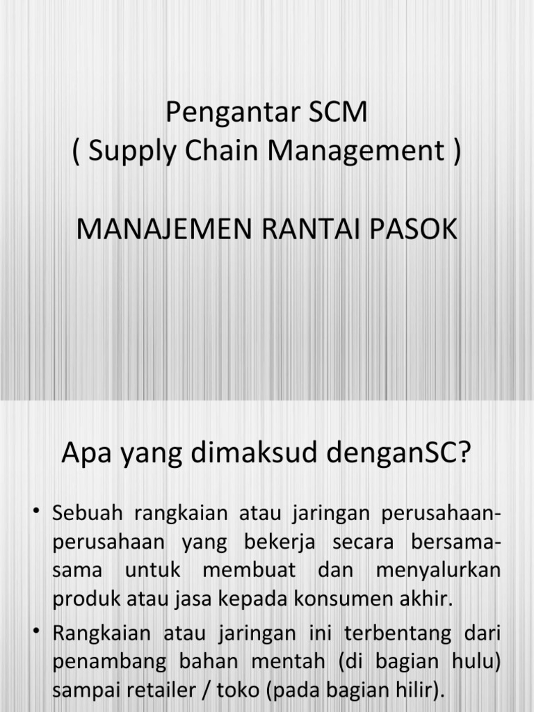 Pengantar SCM | PDF