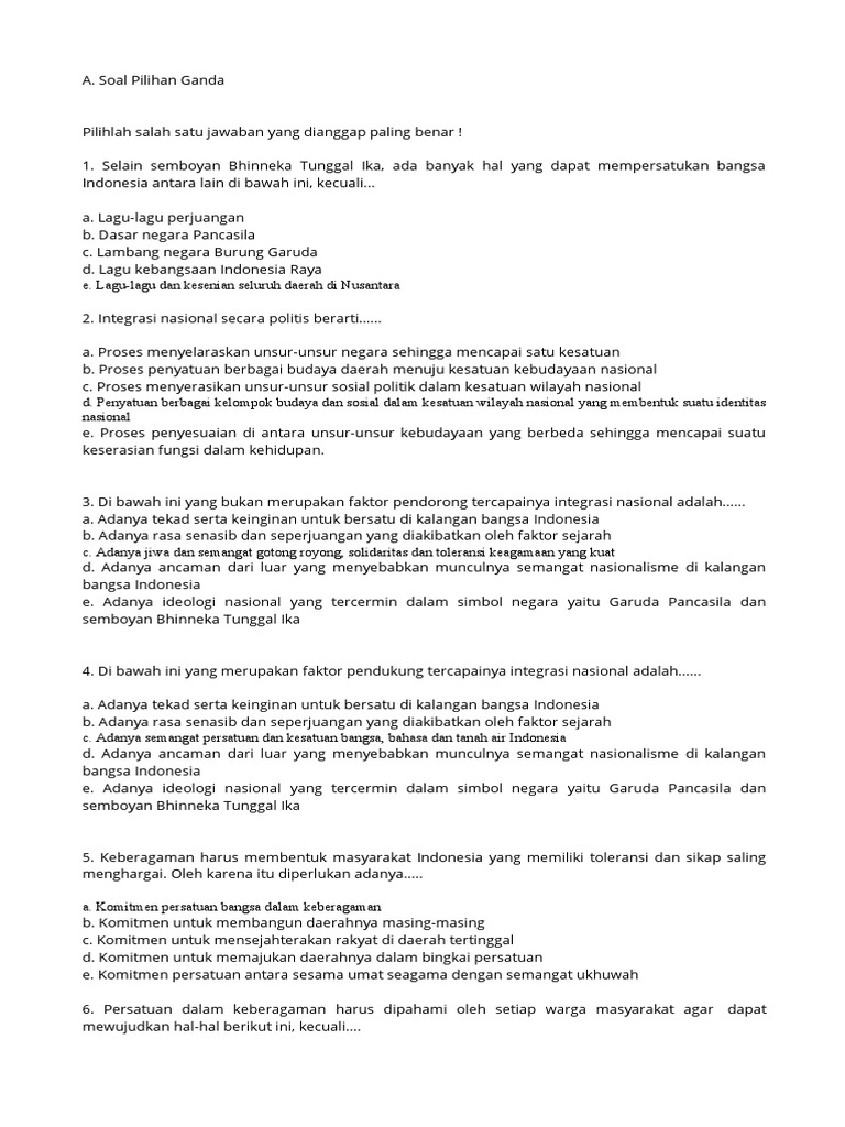 Soal Ppkn Ancaman Ancaman Terhadap Negara Indonesia Dan Wanus Kelas X Pdf
