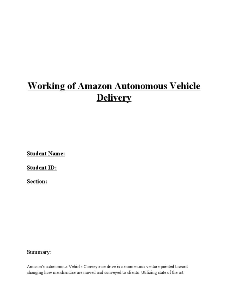 Amazon's Autonomous Delivery Vehicles | PDF | Retail