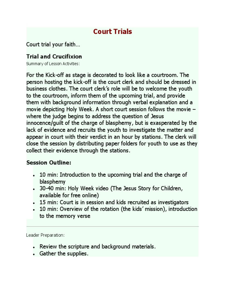 Ay Program Court Trial Your Faith | PDF | Jesus | Pontius Pilate