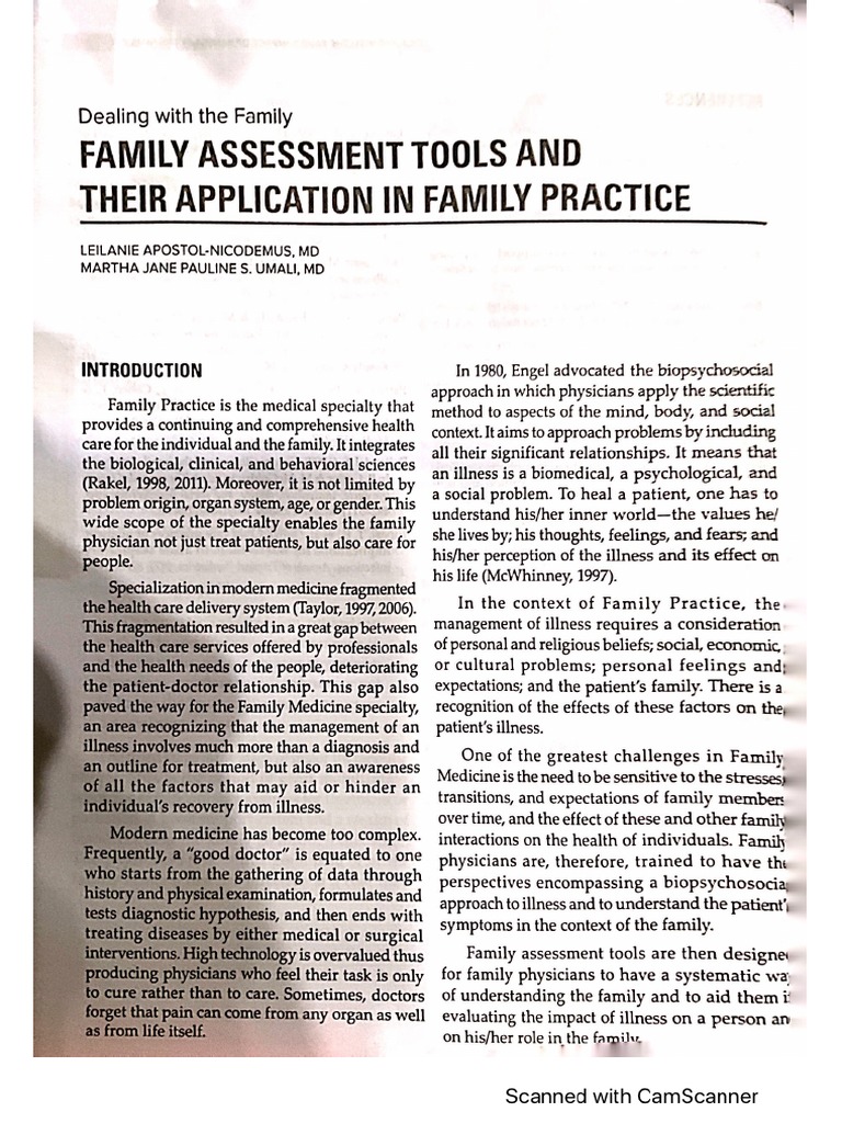 Family Assessment Tools Their Applicat | PDF