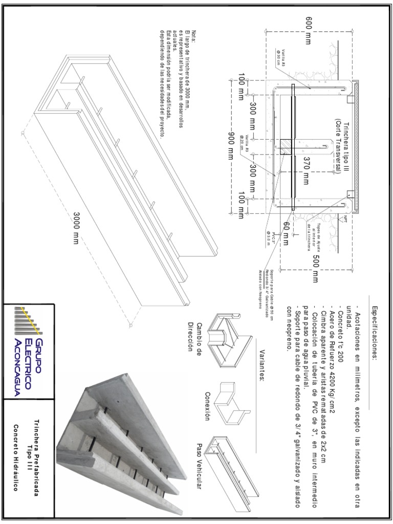 Trinchera prefabricada Tipo III | PDF