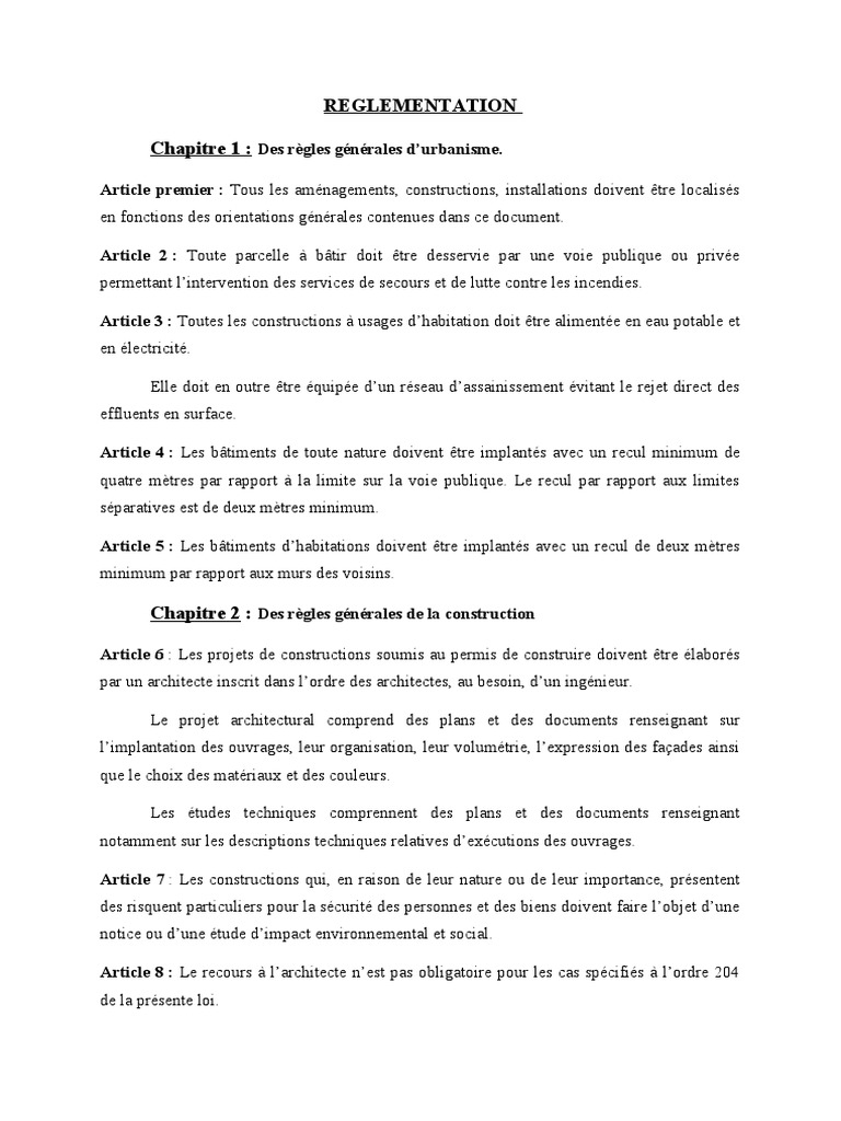 REGLEMENTATION | PDF