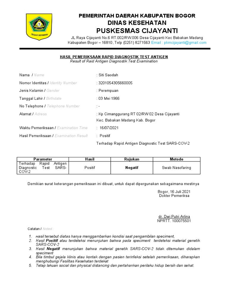 Blanko Rapid Antigen | PDF