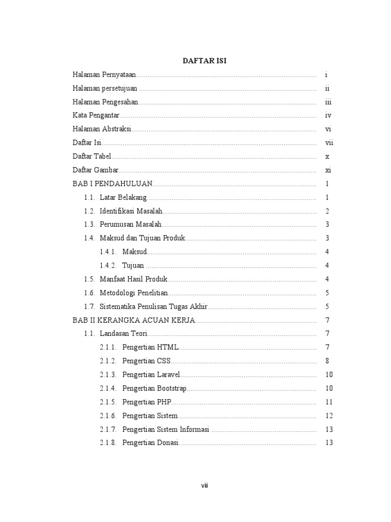 Daftar Isi Tugas Akhir | PDF Daftar Isi Tugas Akhir | PDF