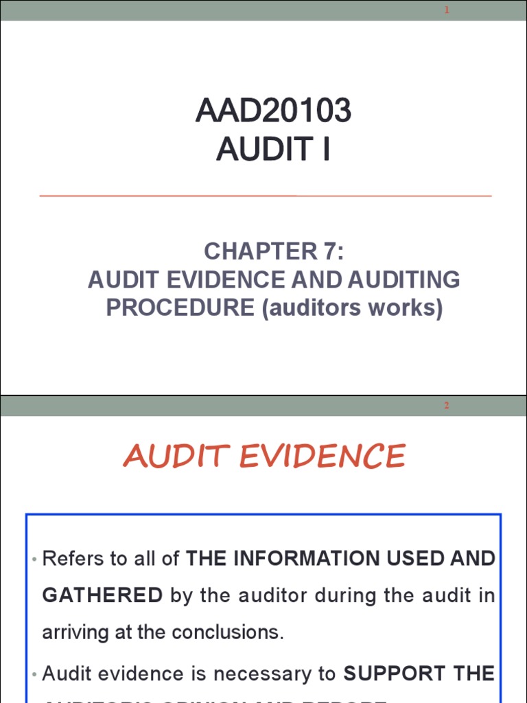 C7 Audit Evidence and Audit Procedure | PDF