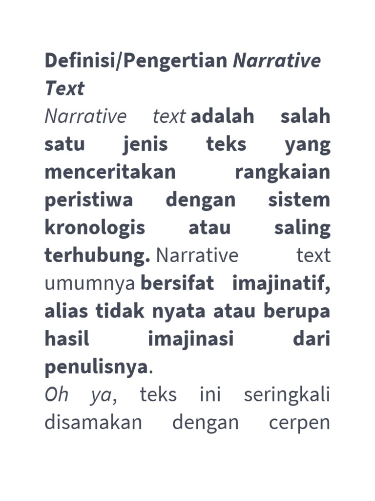 Struktur dan Jenis Teks Naratif | PDF | Seni & Disiplin Bahasa