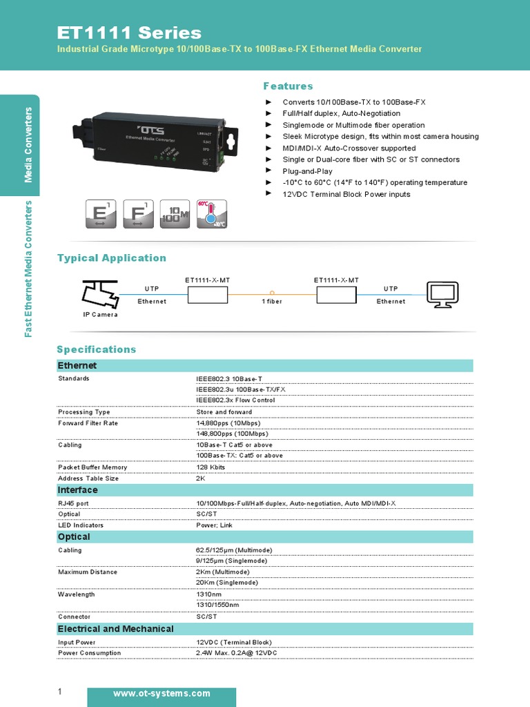 ET1111series Datasheet 2109 | PDF | Computers