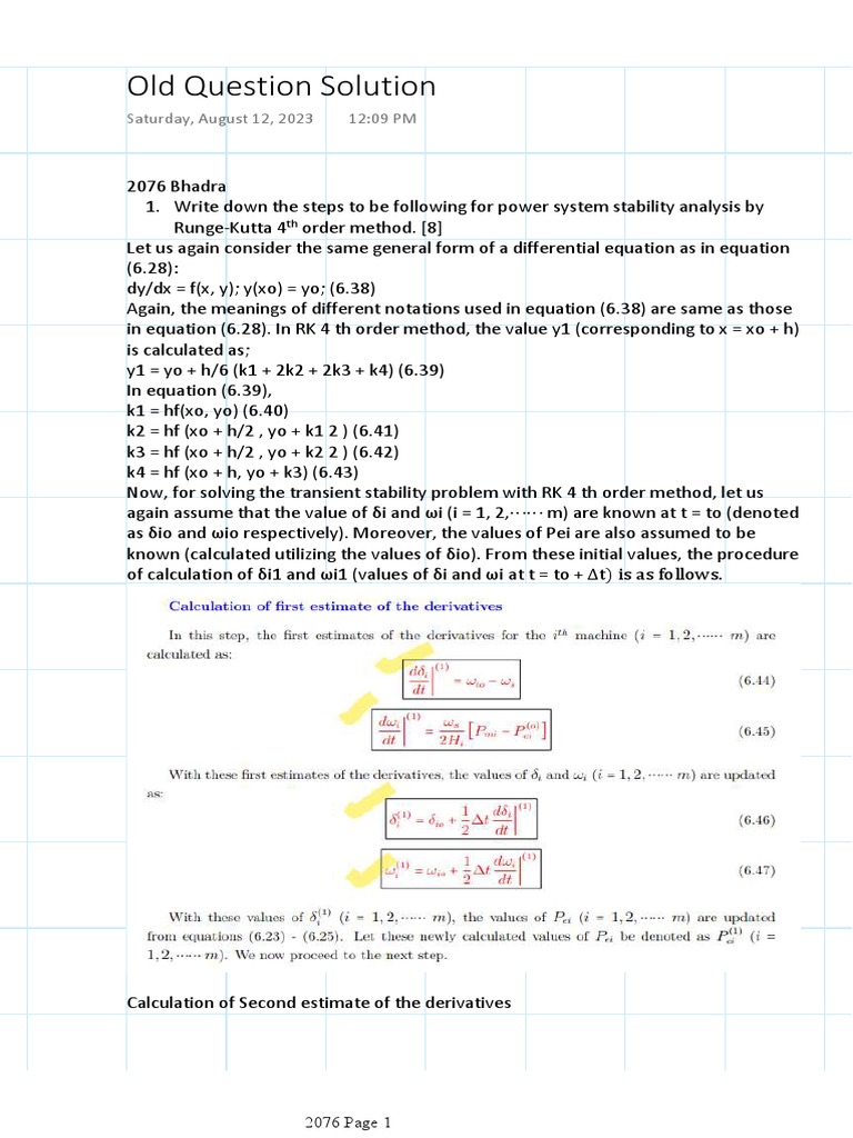 2076 DPSA Old Question Solution | Download Free PDF | Electric Power ...
