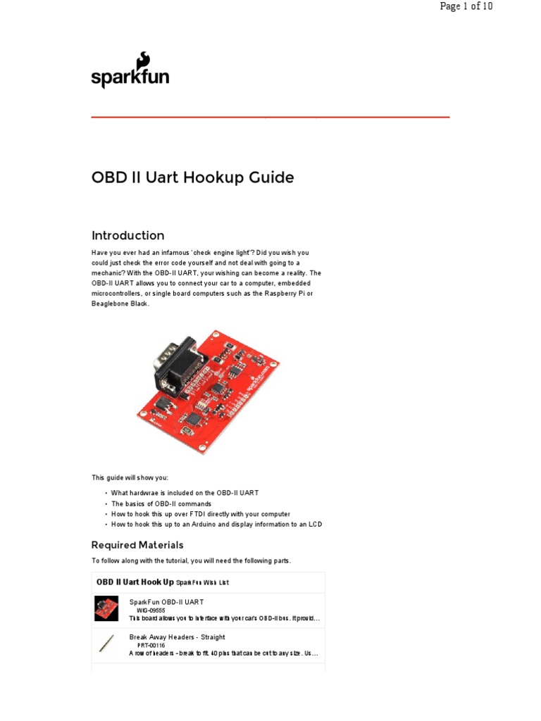 OBD II Uart Hookup Guide | PDF