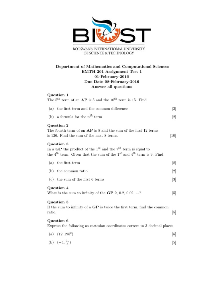 EMTH 201 - Engineering Mathematics 1-Ass01 | PDF | Geometry | Mathematical Objects