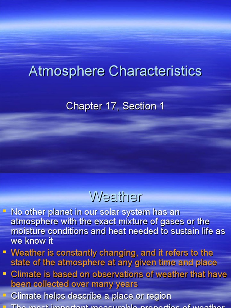 1 Atmosphere Characteristics | PDF | Atmosphere Of Earth | Atmosphere