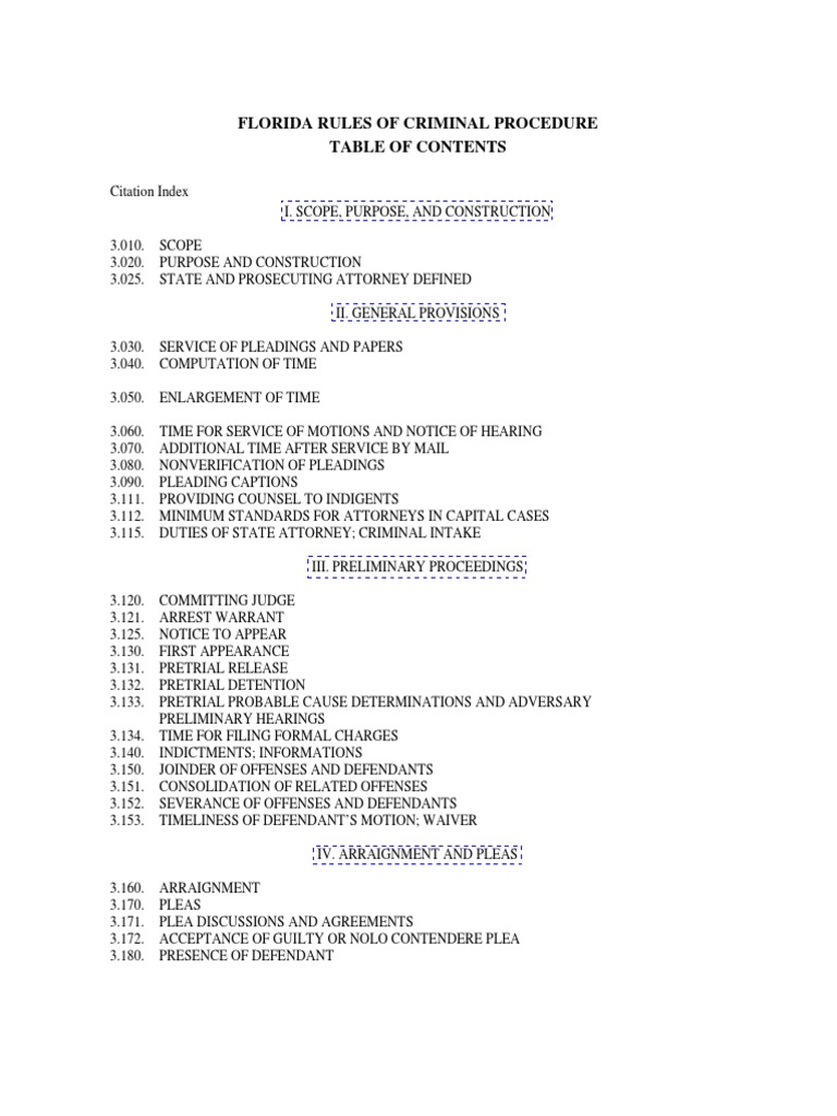 Florida Rules of Criminal Procedure | PDF | Plea | Public Defender