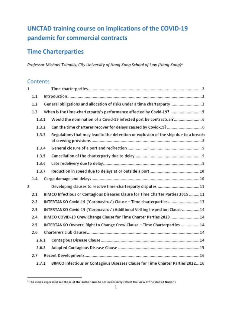 Day 2 Session 3 & 4 Time Charterparties Synopsis | PDF