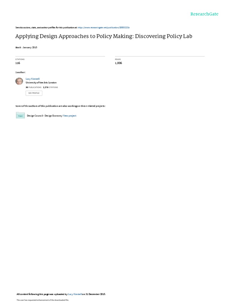 Kimbell PolicyLab Report | PDF | Policy | Startup Company