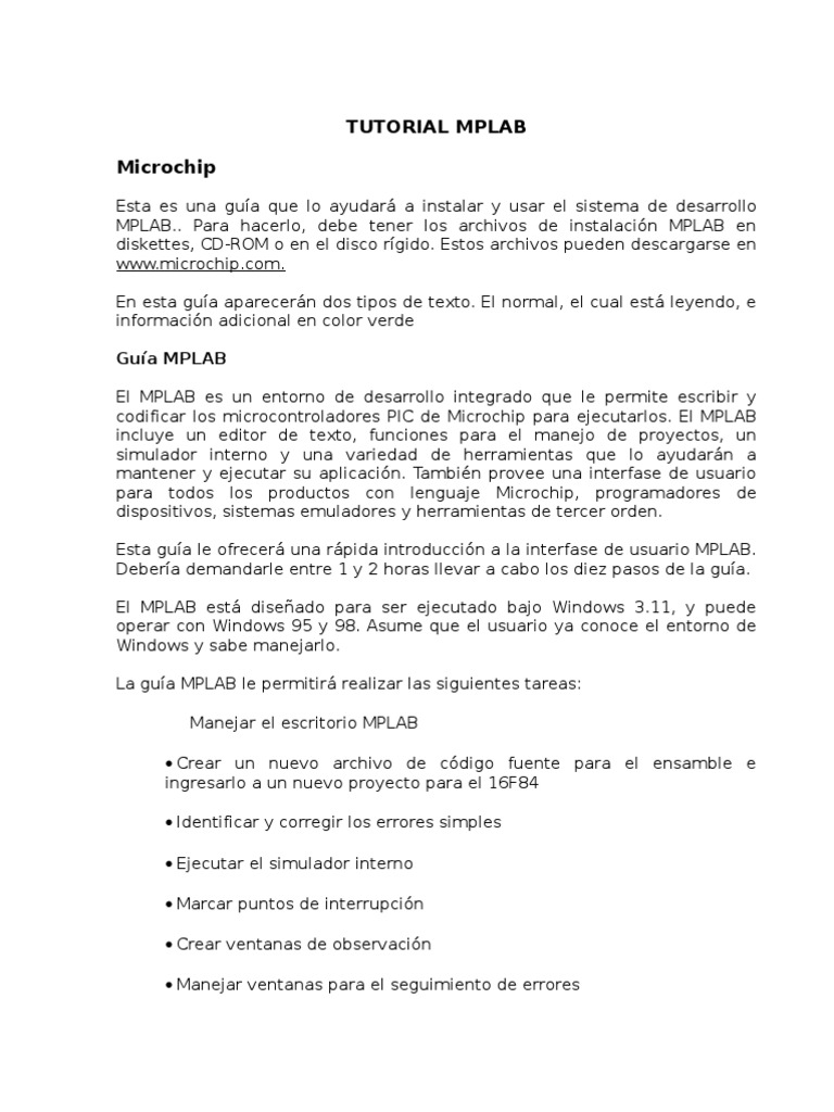 Tutorial Del MPLAB | PDF | Programa de computadora | Programación