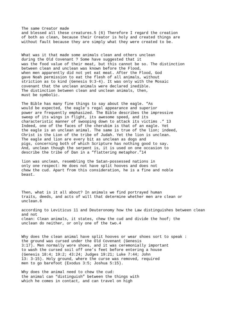 clean and unclean animals | PDF