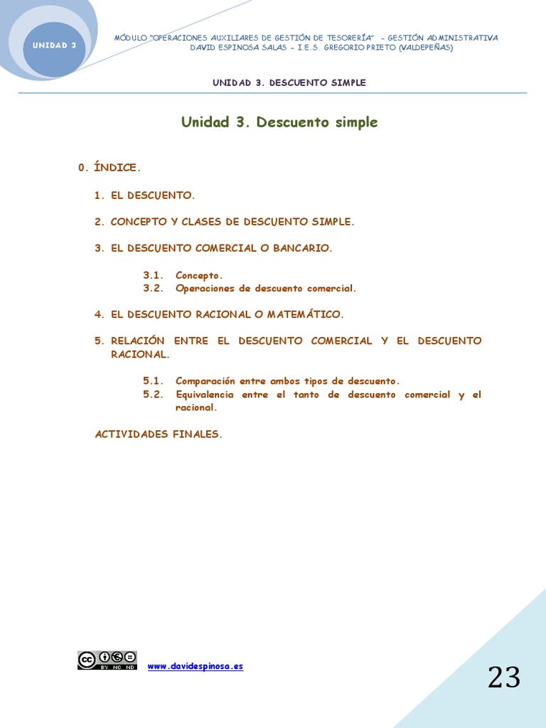 Unidad 3 Descuento Simple | PDF