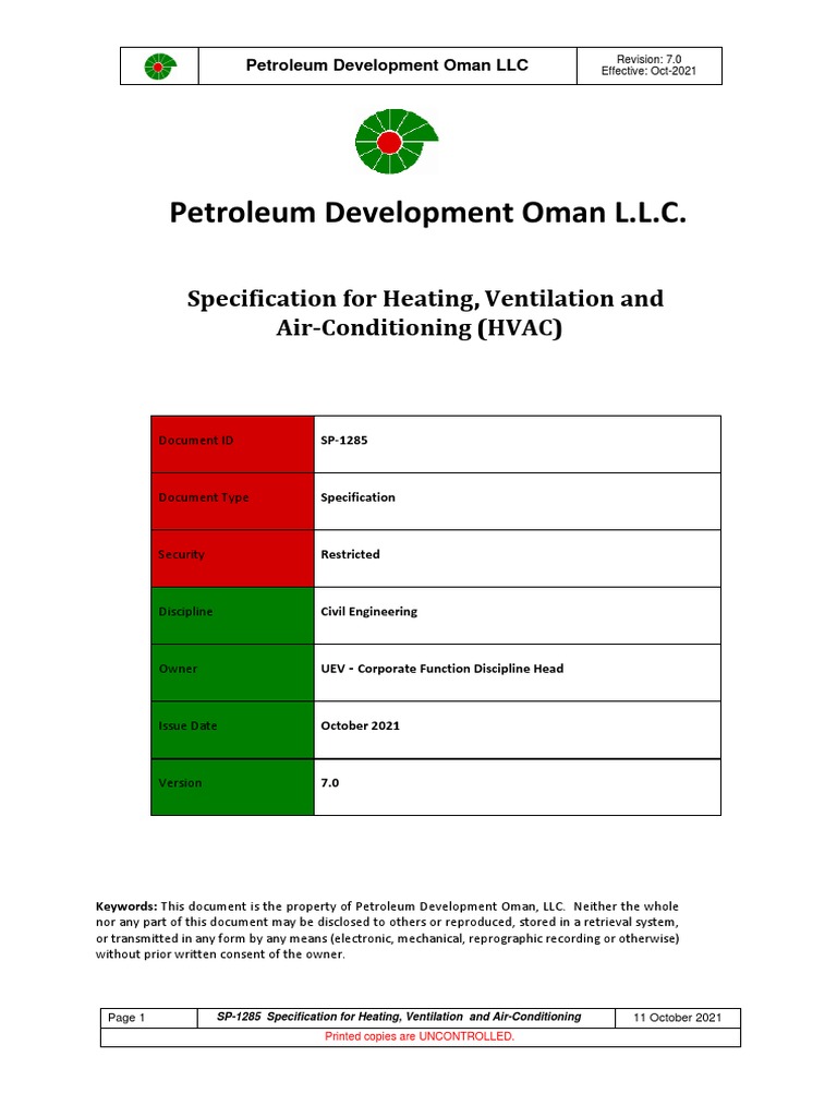 SP-1285 - Heating, Ventilation and Air-Conditioning (HVAC ...