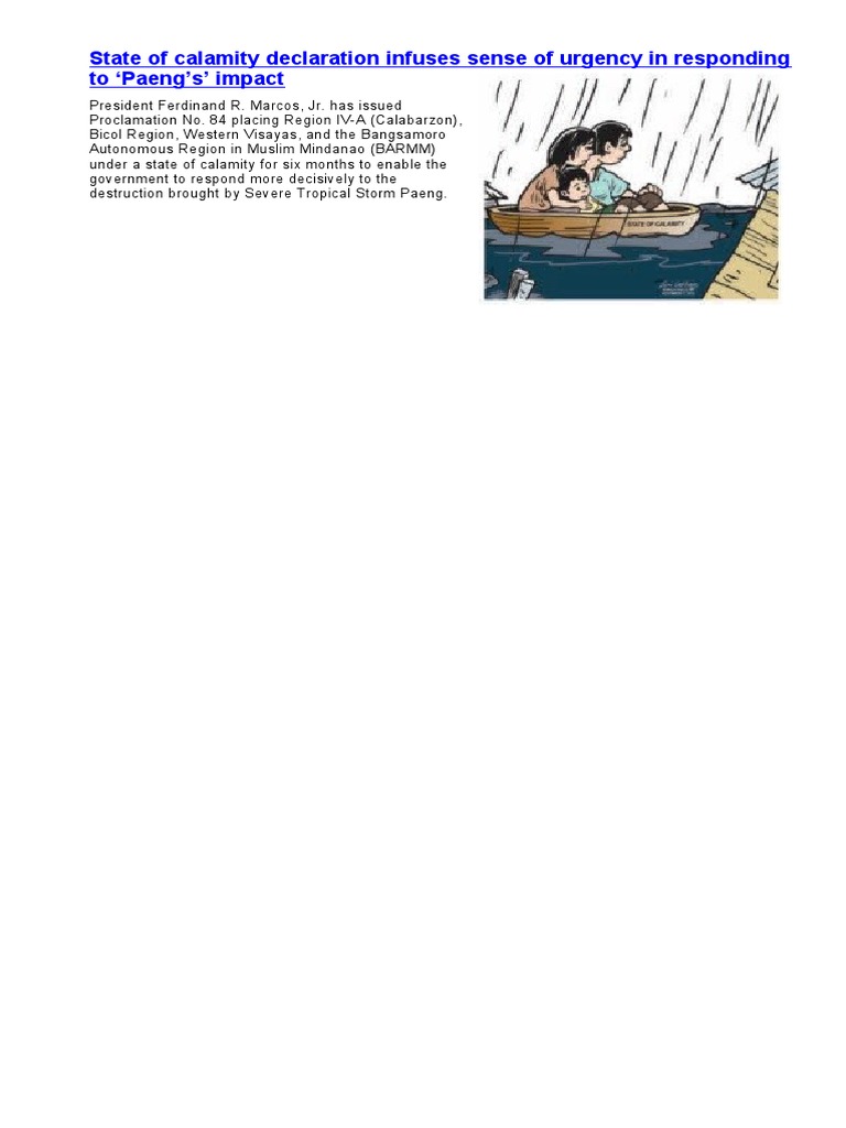 State of calamity declaration infuses sense of urgency in responding to ...