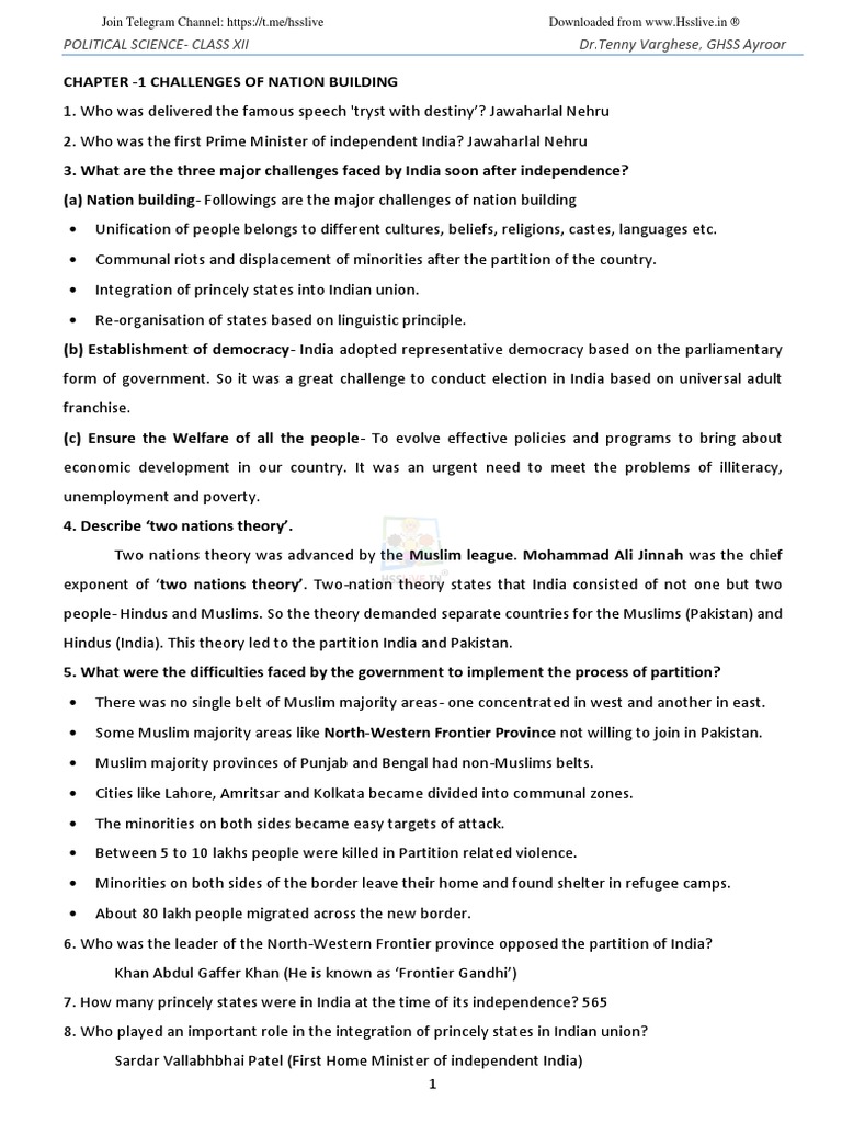 Hsslive-Plus 2 Political Science Eng | PDF | Politics | Social Science