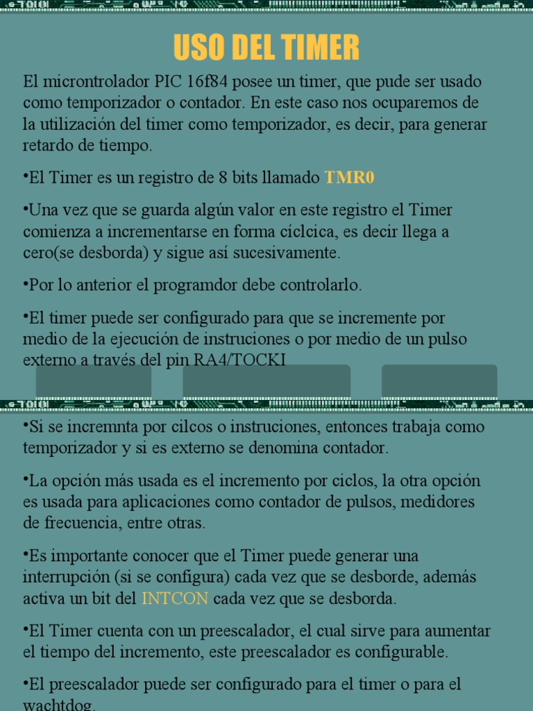Uso Del Timer | PDF | Poco | Ingenieria Eléctrica